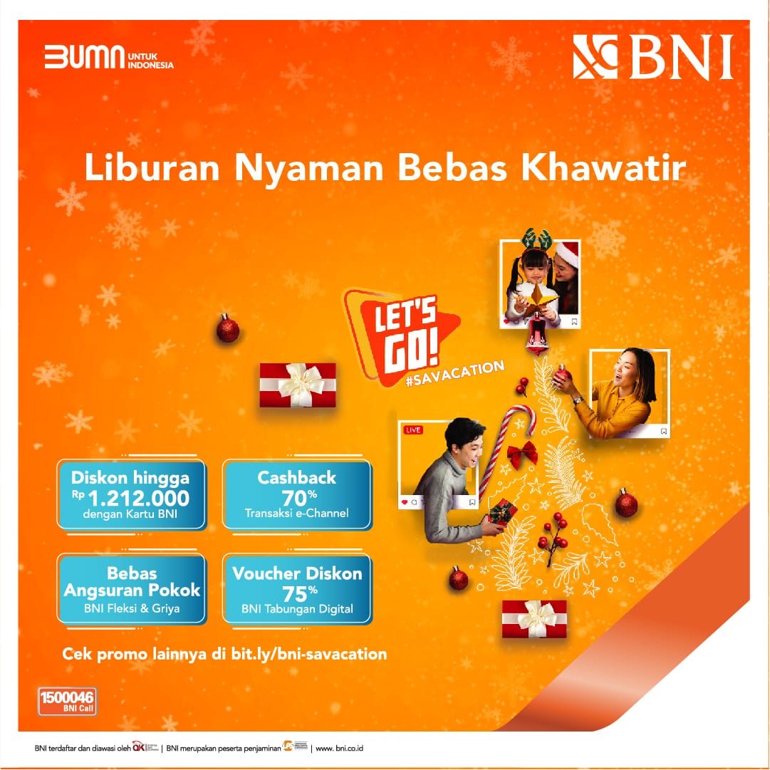 Liburan Lebih Hemat, BNI Adakan Promo Jelang Natal dan Tahun Baru